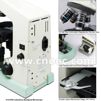 Chine E100 apprenant les microscopes larges A12.0705 d'illumination d'halogène de microscope de champ à vendre