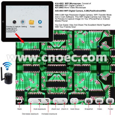 중국 iPad/PC/인조 인간 A34.4903를 위한 WIFI 365X 5.0M 소형 디지털 방식으로 현미경 판매용