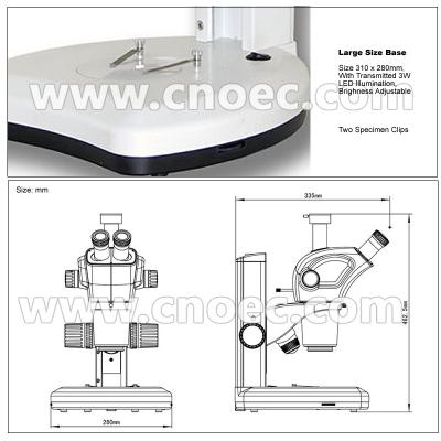 China Trinocular 0.7x - microscopio óptico estéreo A23.0203 del enfoque del soporte de la pista 6.3x en venta