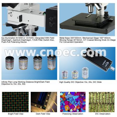 China BF / DF DIC Metallurgical Optical Microscope Halogen Lamp Infinity System  A13.0212 for sale