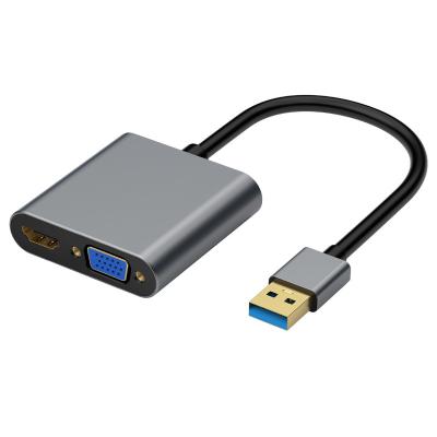 China USB 3.0 Graphics HUB Adapter USB 2 In 1 HDMI VGA 1080p Video Resolution for sale