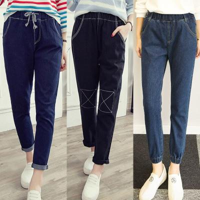 Cina I jeans affusolati scarni neri del taglio di Bootcut in breve maturano le donne/signore anziane in vendita