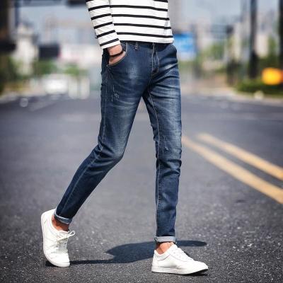 Cina Gli uomini stampati del modello dimagriscono i jeans diritti Wasited medio del denim alla moda in vendita