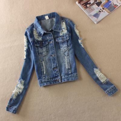 Cina La chiusura del bottone giù rattoppa il rivestimento dei jeans del denim delle donne con la tasca ricamata in vendita
