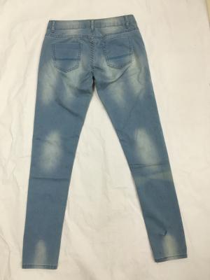 Cina Alti jeans del denim stampati Waisted tagliuzzati lavaggio medio, jeans del Bootcut delle donne in vendita