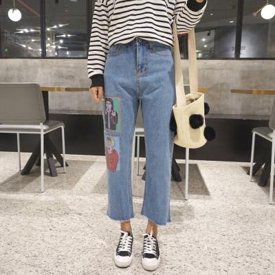 Cina Jeans misti del denim stampati progettazione lavati pietra con le grandi coscie misura liberamente in vendita