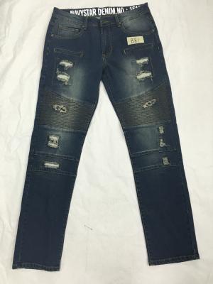 Cina Gli uomini 100% del tessuto di cotone dimagriscono i jeans diritti del taglio neri/colore blu in vendita