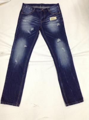 Cina Gli uomini blu scuro dimagriscono il lavaggio acido dei jeans diritti 100 per cento del cotone e elastam in vendita
