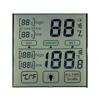 China Código de segmento HTN LCD Blanco con luz negra Hidrógrafo interior Display personalizable en venta