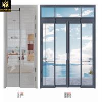 Quality Surface Mount Office Swinging Half Door Triple Double Glass Hinged Indoor Door for sale