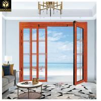 Quality Double Glass Indoor Aluminum Sliding Glass Office Swing Half Aluminum Folding Glass Doors for sale