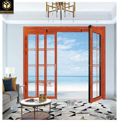 Double Glass Indoor Aluminum Sliding Glass Office Swing Half Aluminum Folding