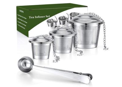 Cina filtro del tè del canestro di acciaio inossidabile di 6.5cm/5cm/4.5cm con Tray Replacement Tea Infuser Basket in vendita