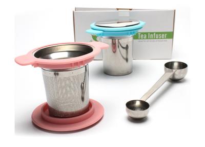 Cina Canestro riutilizzabile di Infuser della teiera di acciaio inossidabile della doppia maniglia con il coperchio in vendita