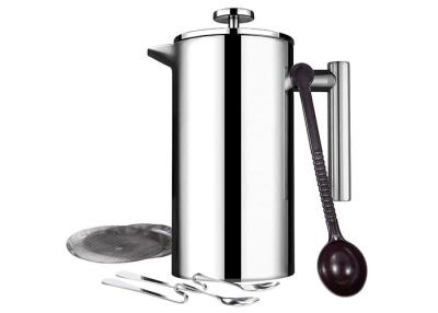 China La pared doble de acero inoxidable de la prensa 51oz del pote francés del café aisló el fabricante de café de Cafetiere en venta