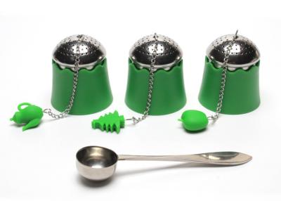 Cina Silicone Tray Metal Chain del legame di Infuser U del filtro della bustina di tè di acciaio inossidabile dello SGS in vendita