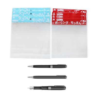 Cina High Quality Disposable Cheap Price Eco-Friendly Clear Stationery Plastic Opp Tote Bag With Card Head Hanging Hole in vendita