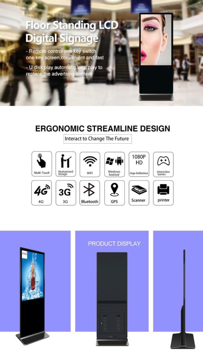 la pubblicità LCD a 55 pollici 43 49 visualizza il contrassegno all'aperto 1 del cavalletto dello schermo digitale di alta luminosità