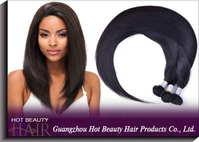 China Extensões peruanas do cabelo do Virgin preto natural, cabelo humano reto de seda à venda