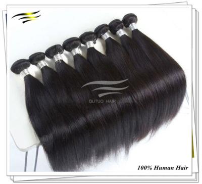 China Da qualidade superior 6A do Virgin do cabelo das extensões preto natural peruano 24