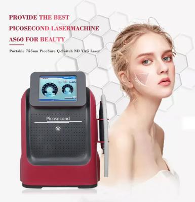 China Venta caliente As60 Nd Yag Picosecond Pico láser de eliminación de tatuajes máquina de blanqueamiento de la piel dispositivo de belleza en venta