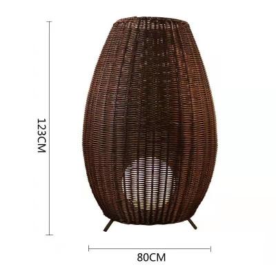 Cina outdoor decorative modern design Rattan led floor lamps in vendita