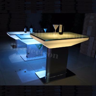 Cina RGB remote control lighting plastic led square lounge table in vendita