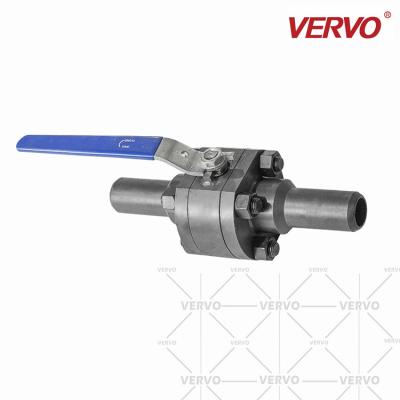 Cina Il metallo DN20 ha messo la valvola a sfera a sedere di galleggiamento una valvola a sfera di tre pezzi con due valvole a sfera puntigliose dei capezzoli di 100mm che fanno galleggiare il tipo in vendita