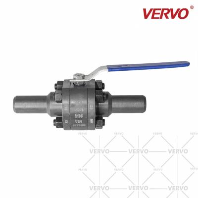 Cina Il metallo DN20 ha messo la valvola a sfera a sedere di galleggiamento una valvola a sfera di tre pezzi con due valvole a sfera puntigliose dei capezzoli di 100mm che fanno galleggiare il tipo in vendita