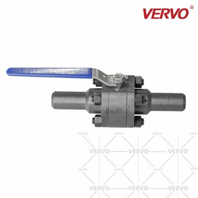 Cina Il metallo DN20 ha messo la valvola a sfera a sedere di galleggiamento una valvola a sfera di tre pezzi con due valvole a sfera puntigliose dei capezzoli di 100mm che fanno galleggiare il tipo in vendita