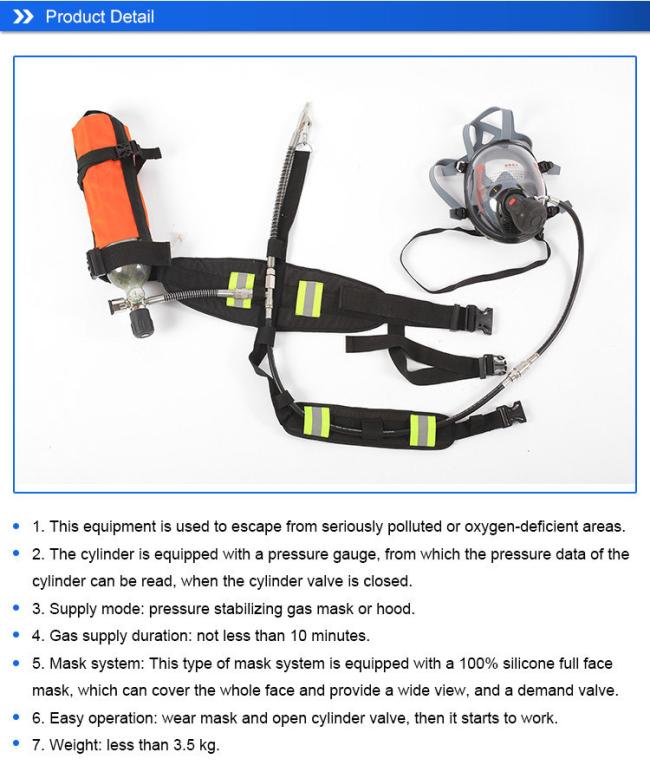 3L Cylinder Eebd Emergency Air Breathing Apparatus for Firefighting Rescue