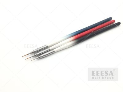 Cina L'arte del chiodo di colore di Ombre spazzola leggermente la maniglia di legno acrilica del set di pennelli del chiodo in vendita