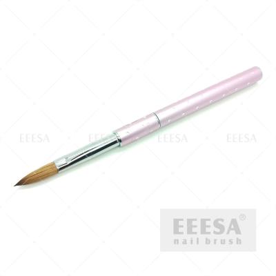 Cina 671U dentellano il metallo che scintilla punteggiando la spazzola acrilica 100% dell'unghia dei capelli del nero di Kolinsky della maniglia #10 in vendita