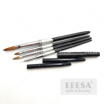 China 3D het Gel van Diamond Black Metal Handle 2021 beeldhouwt Spijker Art Brush Set van de Voerings de Acrylborstel Te koop