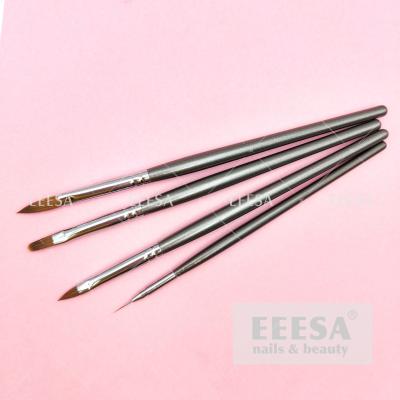 China 3D Gel dat van douanegrey wood Kolinsky-Haar Acrylvoering Art Nail Brush Set bouwt Te koop