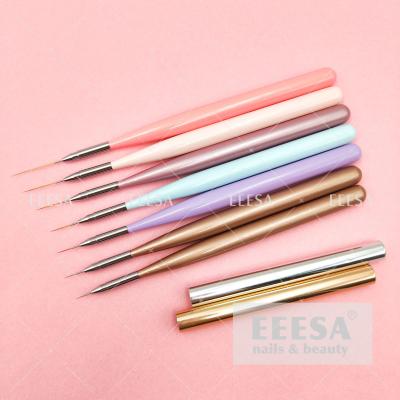 China 3Mm 5Mm 7Mm 9Mm 12Mm 15Mm 20Mm Lange Houten Uiterst dunne Nauwkeurige Spijker Art Liner Brush Sets Te koop