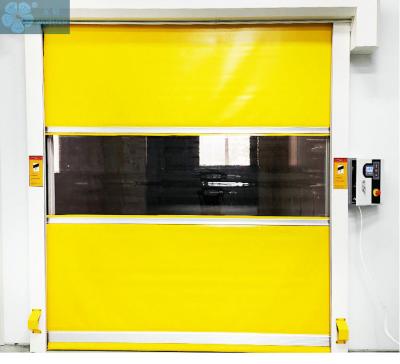 Cina L'otturatore di alluminio automatico di rotolamento veloce della porta del rullo giallo di colore ha azionato la porta ad alta velocità del PVC in vendita