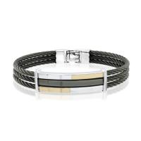 Quality Mens Braided Leather Wrap Bracelet With Stainless Steel Clasp PU Leather Bracelet for sale