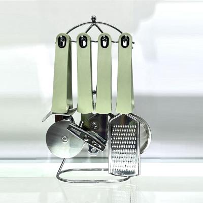 Home Kitchen TPR Handle Stainless Steel Utensil Set with Holder and Other
