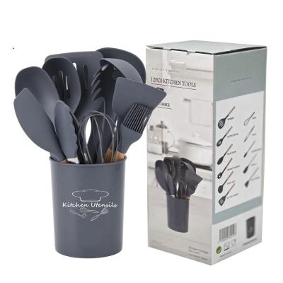 Cina Stampa in seta o logo con graffiti 12 PCS utensili da cucina in silicone con porta plastica in vendita