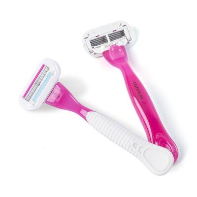 China Venta caliente Productos de baño Hotel Mujeres Razor de cara Etiqueta privada Razor de cuchilla triple con rellenos de cuchilla reemplazables en venta