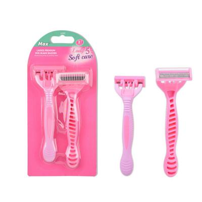 China Suecia Acero inoxidable Dama Razor 5 Cuchilla Razor Mujeres Una vez Razor Barbeadores en venta