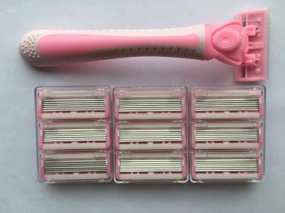 China Seis cuchillas de afeitar de la cara y el cuerpo de la depilación paquete de afeitar para mujeres en venta