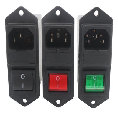 China Tiefpaßniederfrequenz-Iec-Einlass EMI Filter With-Sicherungshalter und -schalter mit Licht zu verkaufen