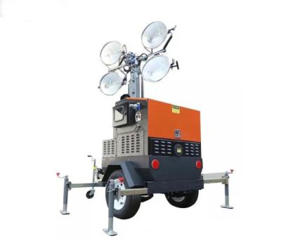 중국 Outdoor Mobile Lighting Tower Kubota Diesel Engine Manual Mast 9m 판매용