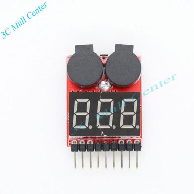 中国 Lipo 電池の電圧表示器のボルトのメートルのモニター ブザー警報 1-8S 3.7V-22.2V 販売のため