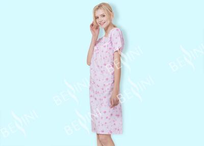Chine Bouton Placket de joug de dentelle de rassemblements de vêtements de nuit de robes de nuit de dames de coton du polyester 35% de 65% à vendre