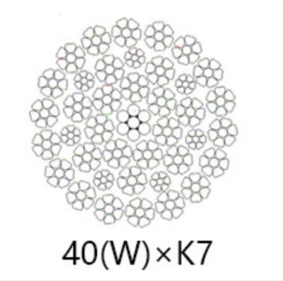 Κίνα Ορυχείο που ανυψώνει 40WxK7 26mm γαλβανισμένο σχοινί χαλύβδινων συρμάτων προς πώληση