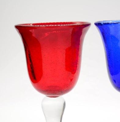 Κίνα Goblet φυσαλίδων χρώματος Handblown στερεό μεξικάνικο γυαλί κρασιού κρυστάλλου προς πώληση