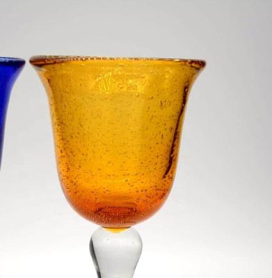 Κίνα Goblet φυσαλίδων χρώματος Handblown στερεό μεξικάνικο γυαλί κρασιού κρυστάλλου προς πώληση